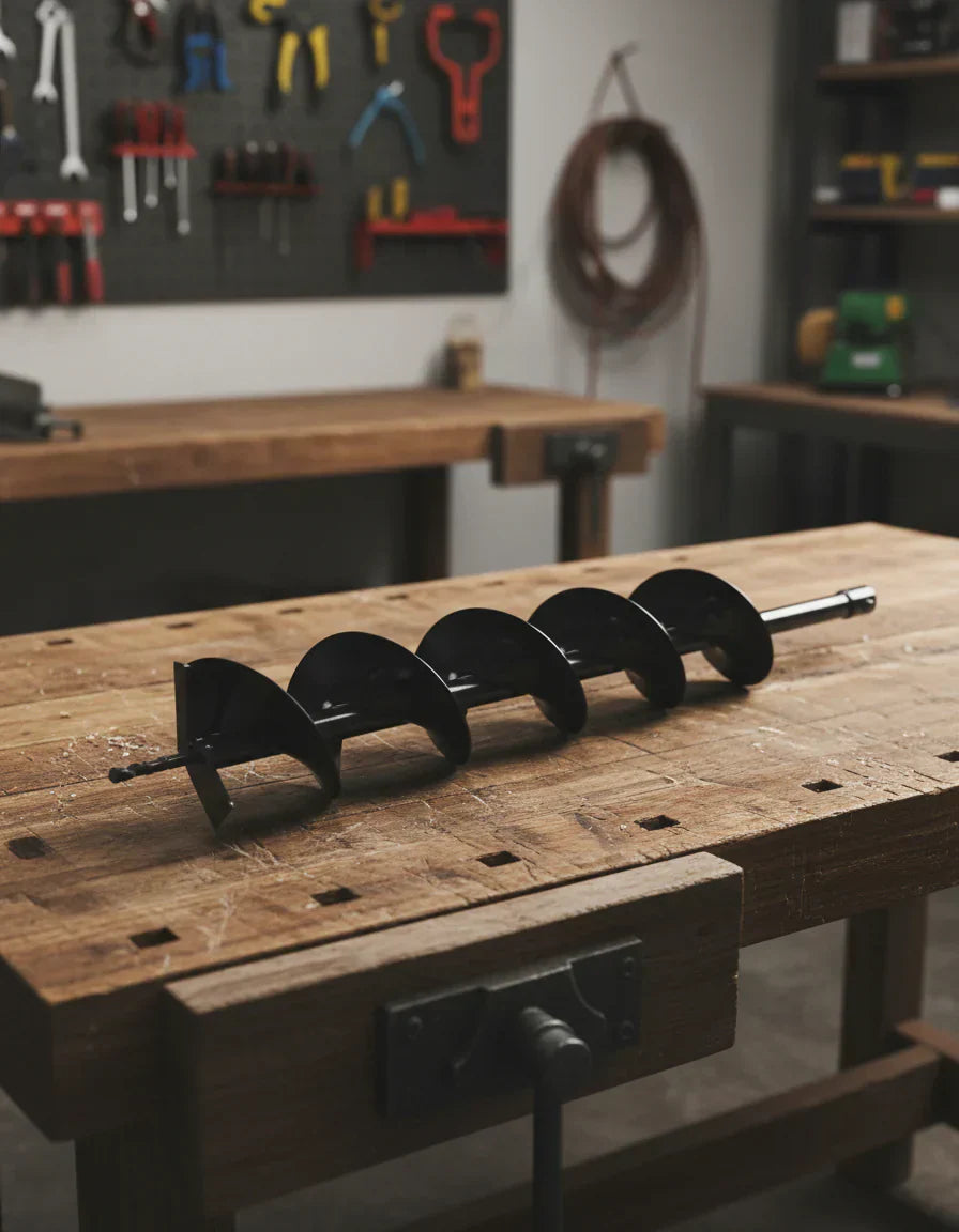 Petrol earth auger accessories: 100, 150, 200 mm drill bits and ...