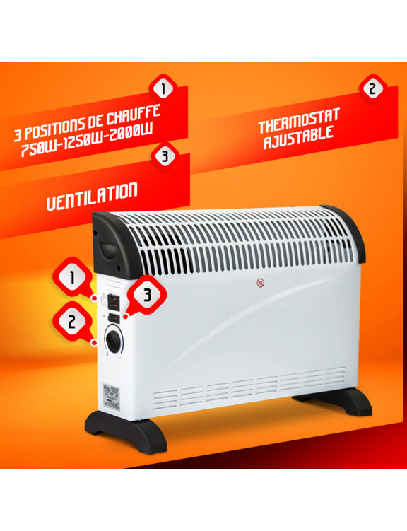 CONVECTEUR 2000W + VENTILATION TURBO - WARMTECH – ChesterGarden