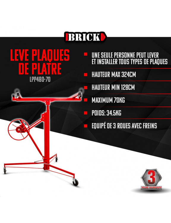 LÈVE PLAQUES DE PLÂTRE - POIDS MAX 70KG - BRICK – ChesterGarden